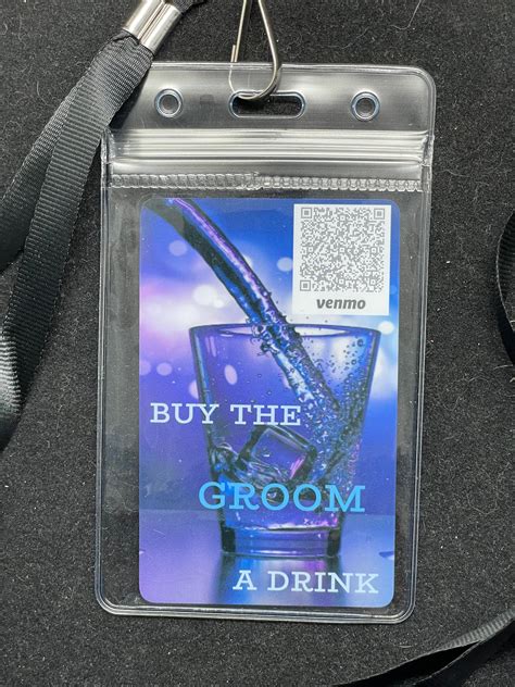 Bachelor Party Qr Code Lanyard Buy The Groom A Drink Use Your Qr Code Venmo Cash App Etsy