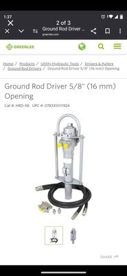 Hydraulic Greenlee Hrd 58 Ground Rod Driver New With Hoses Ebay