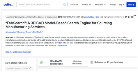 “fabsearch” A 3d Cad Model Based Search Engine For Sourcing
