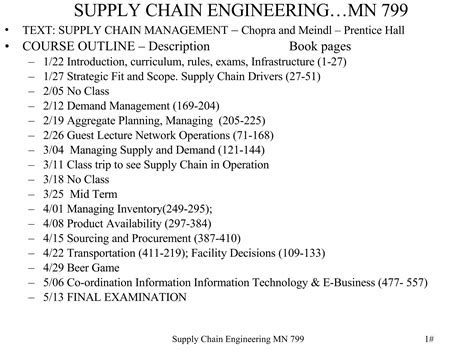 Supply Chain Engineering Ppt
