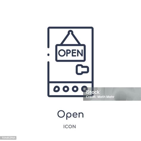 마케팅 개요 컬렉션에서 선형 열기 아이콘입니다 얇은 라인 오픈 아이콘 흰색 배경에 고립입니다 오픈 트 렌 디 일러스트레이션 0명에 대한 스톡 벡터 아트 및 기타 이미지