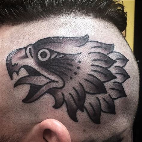 American Traditional Eagle Head Tattoo
