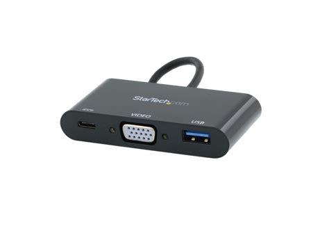 StarTech CDP2VGAUACP USB C VGA Multiport Adapter USB A Port With Power Delivery USB PD