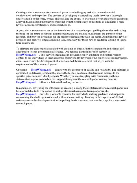Examples Of A Good Thesis Statement For A Research Paper Pdf Essays