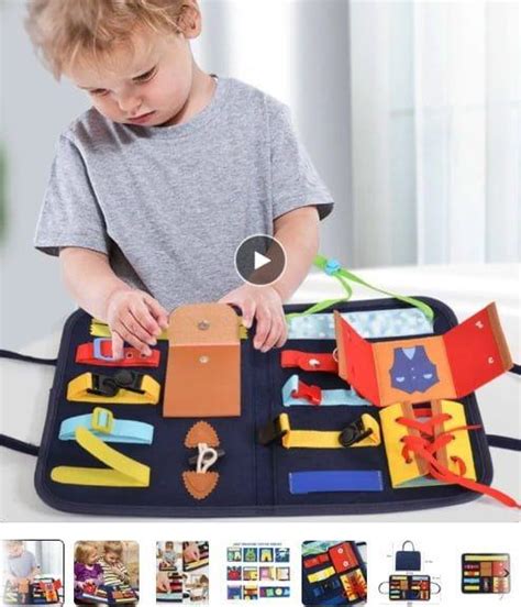 딜 몬테소리 비지 보드 버클 훈련 필수 기술 감각 교육 완구 유아 지능 유치원 개발 418무료