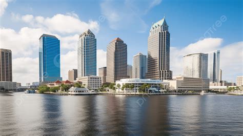 The Tampa Bay Skyline Is Shown With Buildings In The Background Tampa