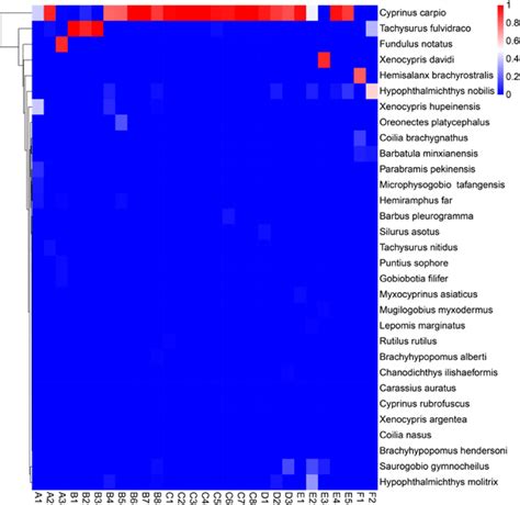 Log Scaled Percentage Heat Map At Species Level Horizontal Coordinates Download Scientific