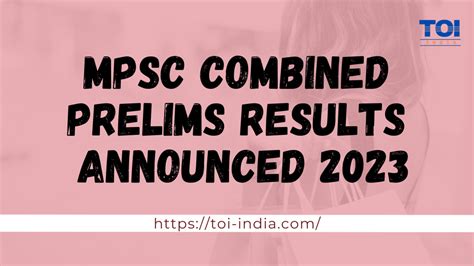 Mpsc Combined Preliminary Exam 2023 Results Download