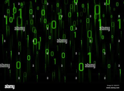 Abstract Green Binary Code On A Black Background Green Lines Of Binary