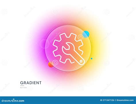 Customisation Line Icon Settings Or Editing Sign Gradient Blur Button Vector Stock