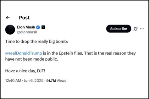 Elon Musks Trump Epstein Files Tweet Quietly Deleted Sparking
