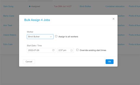 Assign Jobs In Bulk To A Mobile Worker Vwork Support
