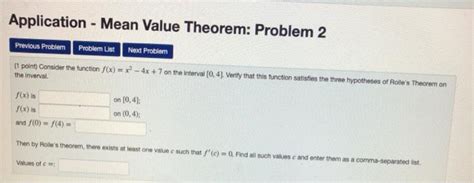solved application mean value theorem problem 2 previous