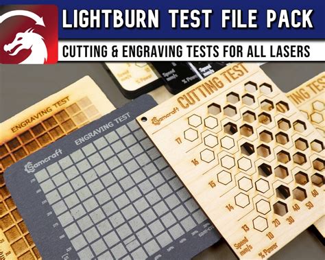 Lightburn Laser Test File Package Cutting And Engraving Tests Digital Download Etsy
