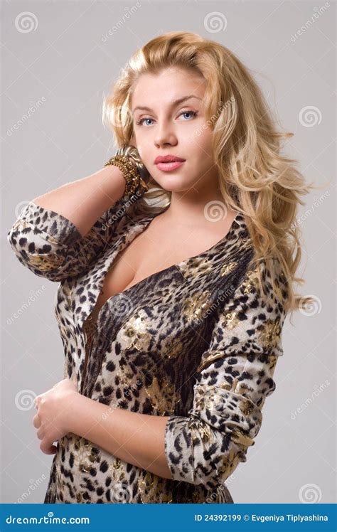 Curvy Blonde Girl Stock Image Image Of Chest Lovely 24392199