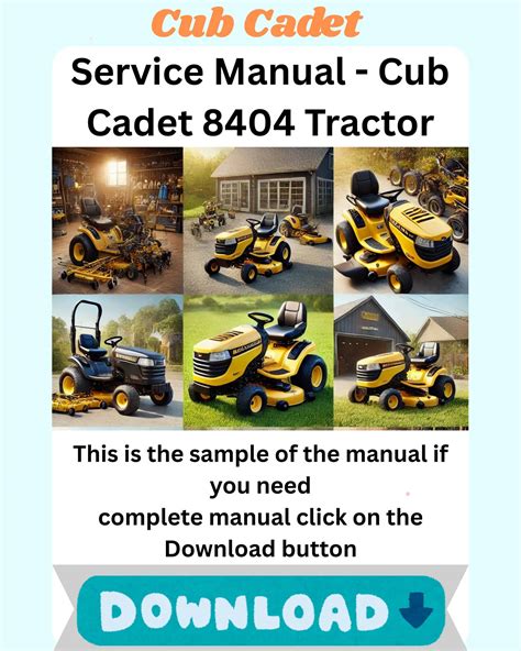 Service Manual Cub Cadet 8404 Tractor By John Deere Manual Issuu