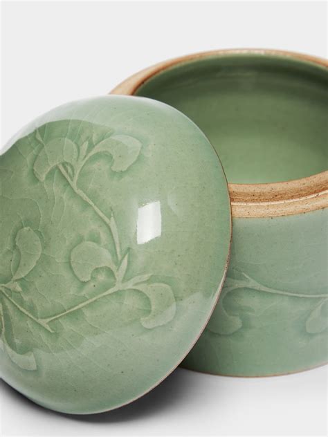 Celadon Lidded Jar Korean Celadon Pottery Chinese Light Celadon Bowl
