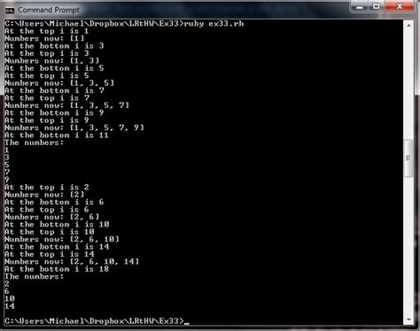 Testhead Exercise 33 While Loops Learn Ruby The Hard Way Practicum
