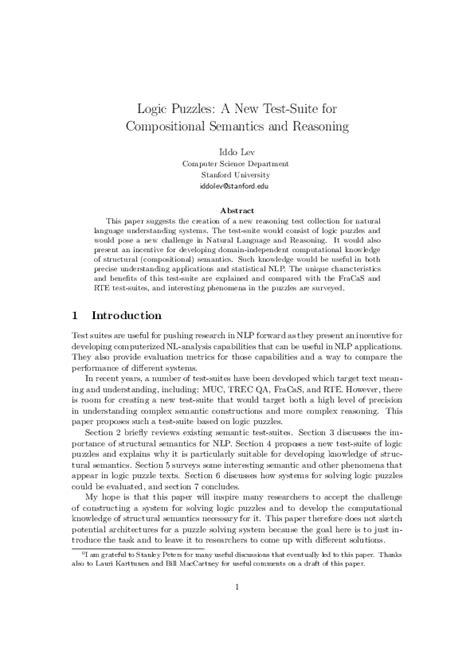 Pdf Logic Puzzles A New Test Suite For Compositional Semantics And
