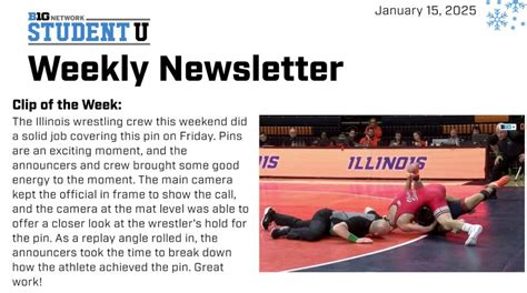 Proud To Be Featured On The Big Ten Network Student U Newsletter For