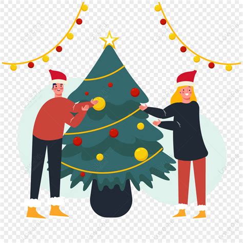 만화 손으로 그린 크리스마스 트리 작은 랜턴 그림캐릭터외딴 Png 일러스트 무료 다운로드 Lovepik