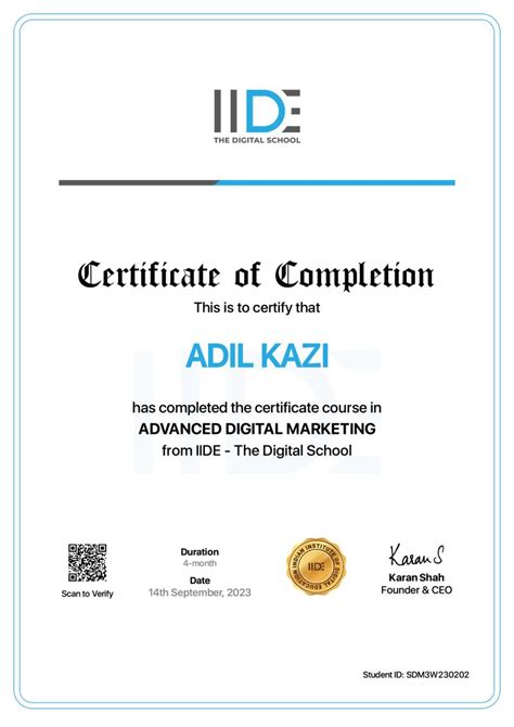 Adil Kazi On Linkedin Advanced Digital Marketing Course Iide The