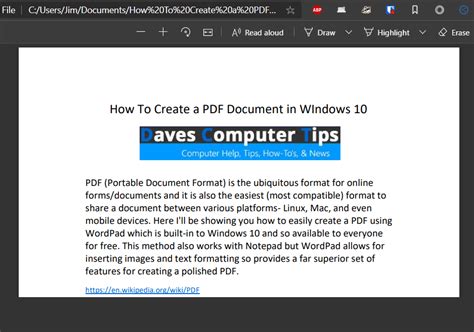 how to create a pdf document in windows 10 daves computer tips