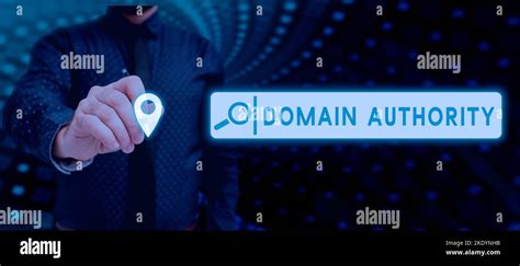 Conceptual Display Domain Authority Word Written On Calculated Metric