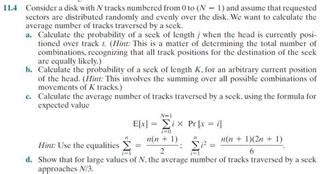 Solved Consider A Disk With N Tracks Numbered From 0 To N