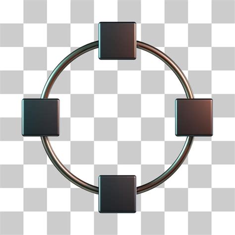 Premium Psd Circle Vector Nodes Symbol 3d Icon
