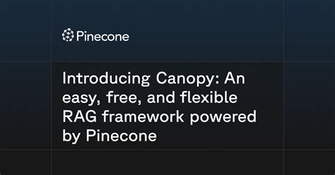 Introducing Canopy An Easy Free And Flexible Rag Framework Powered By Pinecone Pinecone