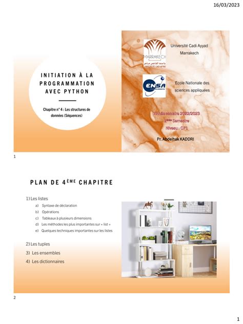 Chapitre N°4 Partie1 Initiation À La Prog Python Pdf