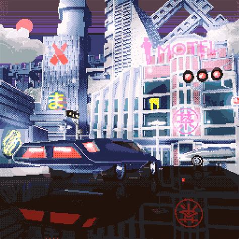 Cyberpunk City 8 Bit Twitch Overlay Animated Pixel Art Lofi Chill