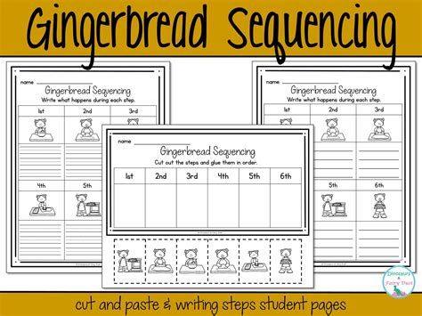 Gingerbread Cookie Sequencing Activity Etsy
