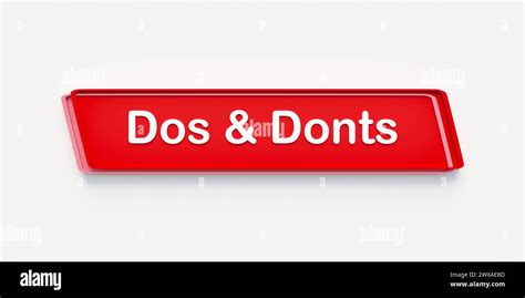 Dos And Donts Dos And Donts Red Colored Banner Right Or Wrong Rules Instructions Choice