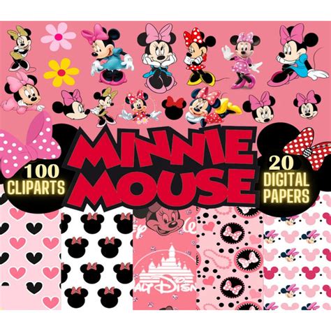 20 Minnie Mouse Digital Paper Minnie Mickey Minnie Font M Inspire