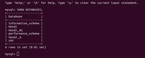 Как посмотреть список баз данных на сервере Mysql