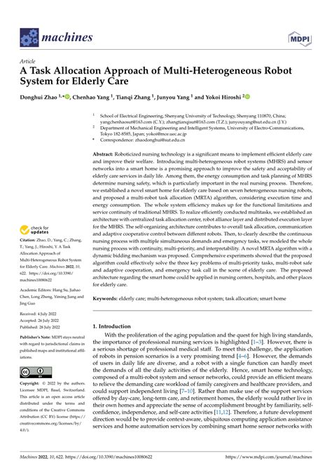 pdf a task allocation approach of multi heterogeneous robot system