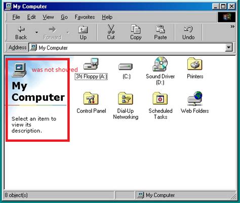 Windows 98 Explorer How Restore The Like Web Page Windows 9x Me