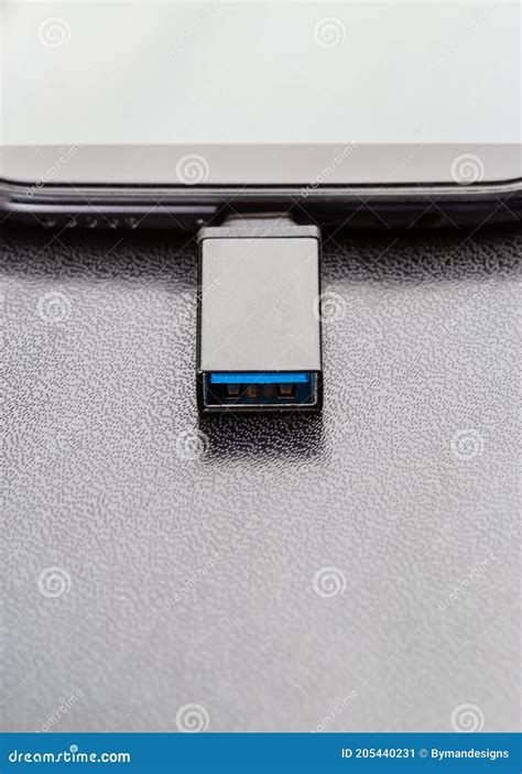 Smartphone With USB OTG Data Attached Stock Image Image Of Input Plug 205440231