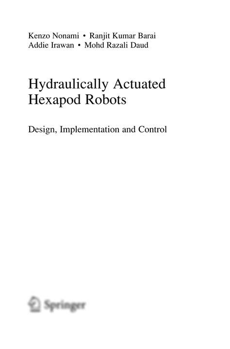 solution hydraulically actuated hexapod robots design implementation