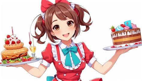 Premium Photo Artistic Anime Picture Of A Young Girl Waitress