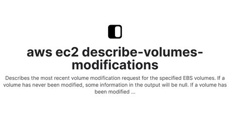 Aws Ec2 Describe Volumes Modifications Fig