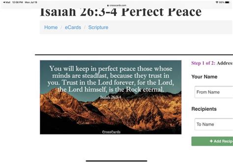 Pin By Holly On Prayers And Scriptures Isaiah 20 Perfect Peace