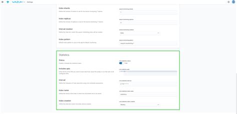 Statistics Settings Do Not Allow To Configure Primary Shards And