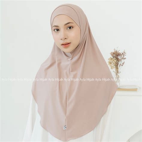 Jual Hijab Bergo Melayu Plus Soft Inner Tali 2in1 Bergo Instan Anna