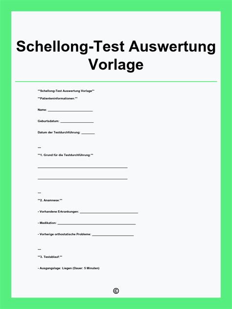Schellong Test Auswertung Vorlage