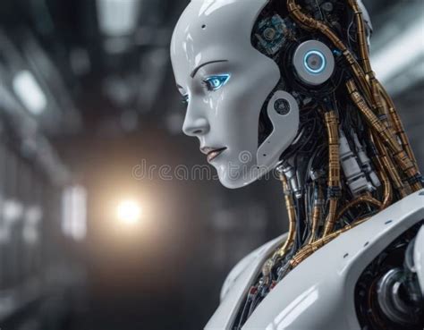 A Humanoid Robot Ai Artificial Intelligence Is Thinking Or Analyzing