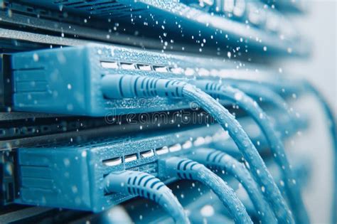 Blue Data Servers With Organized Cabling And Water Cooling Systems Illustrating Advanced Data