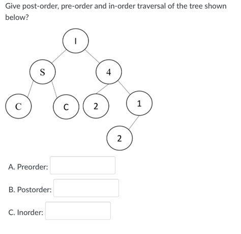 Solved Give Post Order Pre Order And In Order Traversal Of